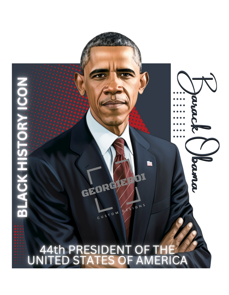 Black History Month 44th President, Barack Obama Tribute - PNG Instant ...